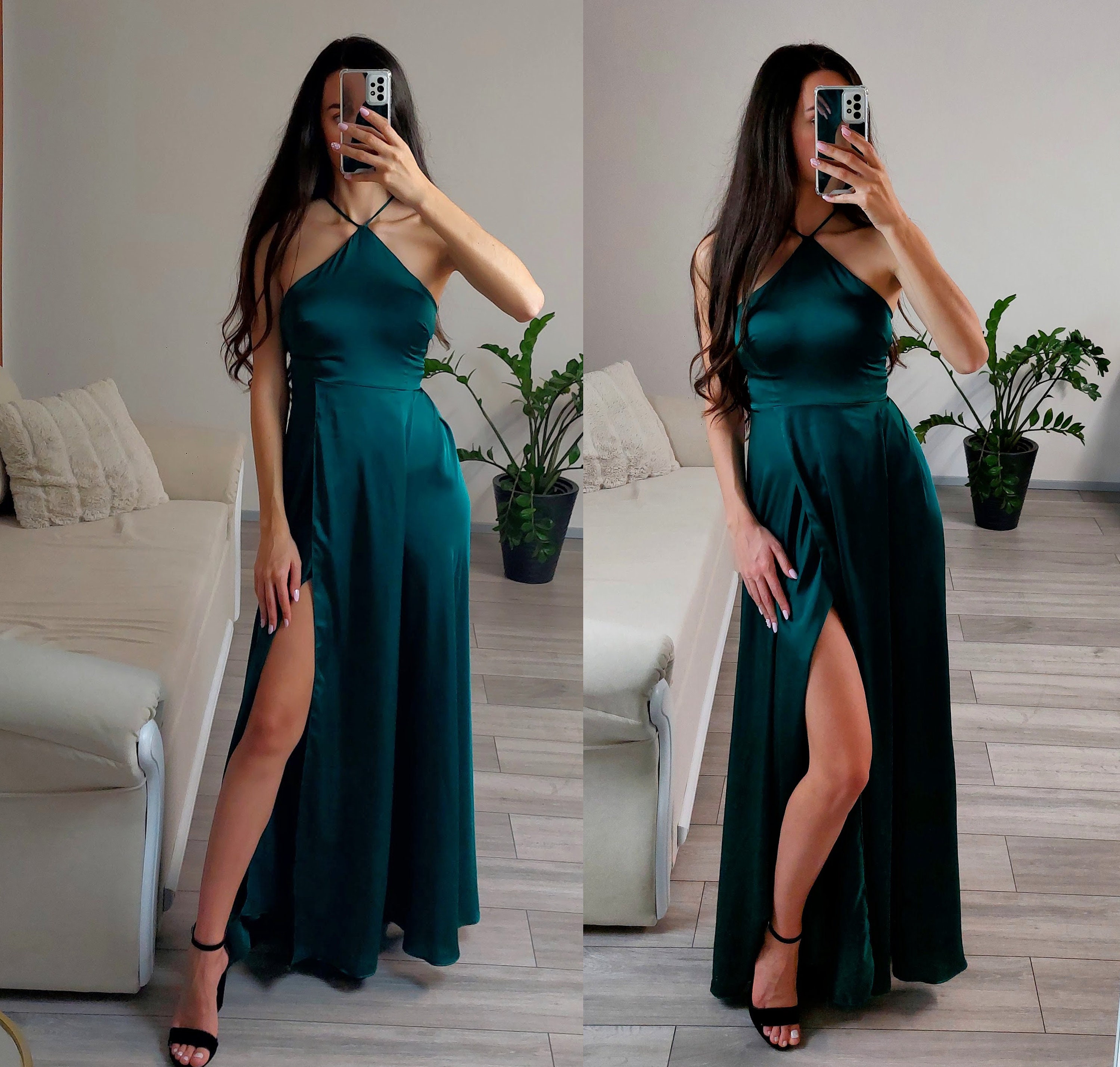 Slit Dress PDF Sewing Pattern. Long Evening Dress With Lace up Back and ...