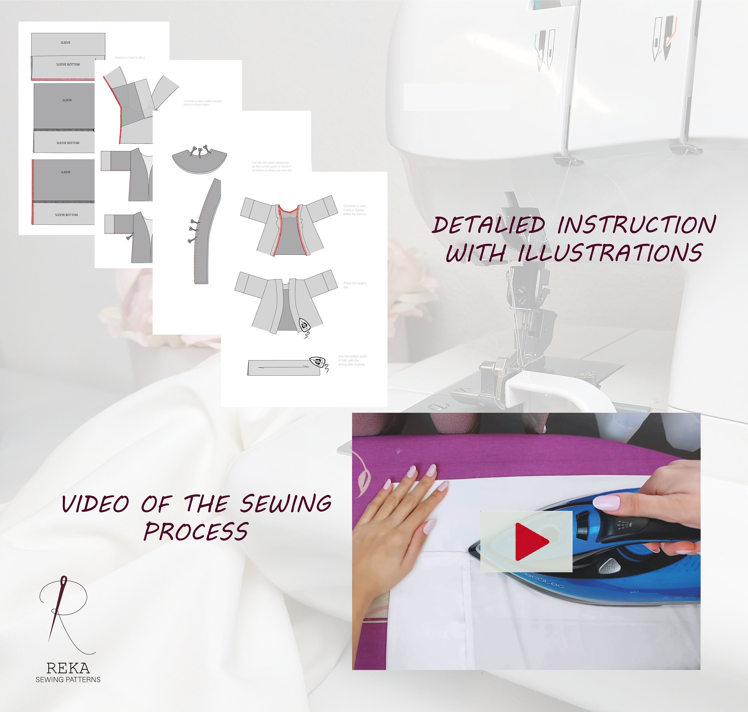 Kimono Robe PDF Pattern, Easy Sewing Project for Beginners, How to Sew ...