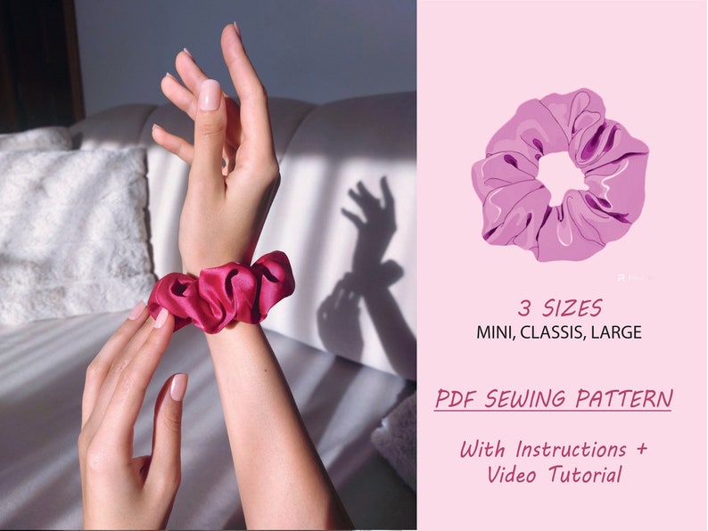 Easy DIY Scrunchie Tutorial With Sewing Pattern. Learn to Sew, Easy ...