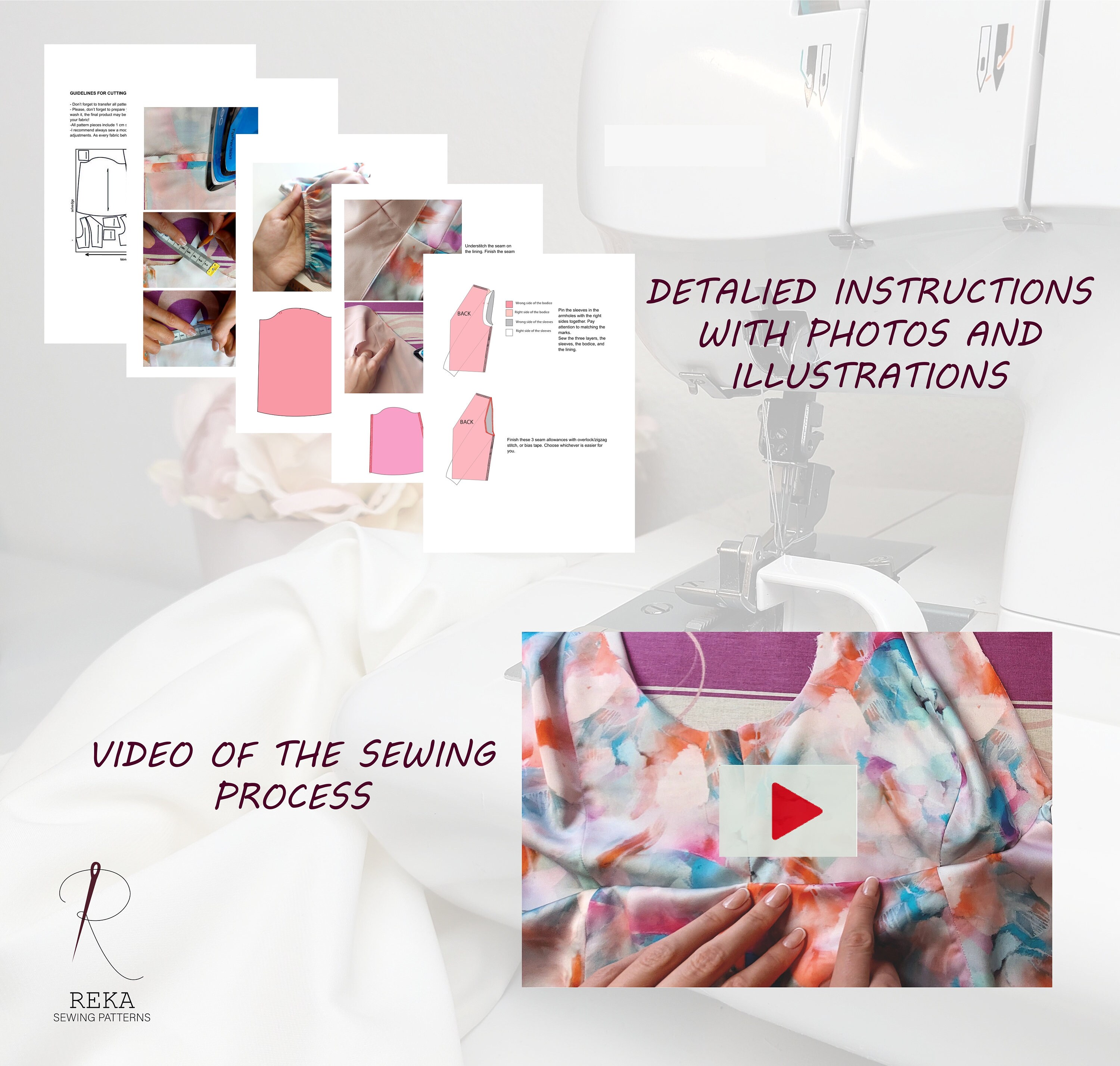 Puff Sleeve Dress PDF Pattern, Easy Sewing Project for Beginners, How ...