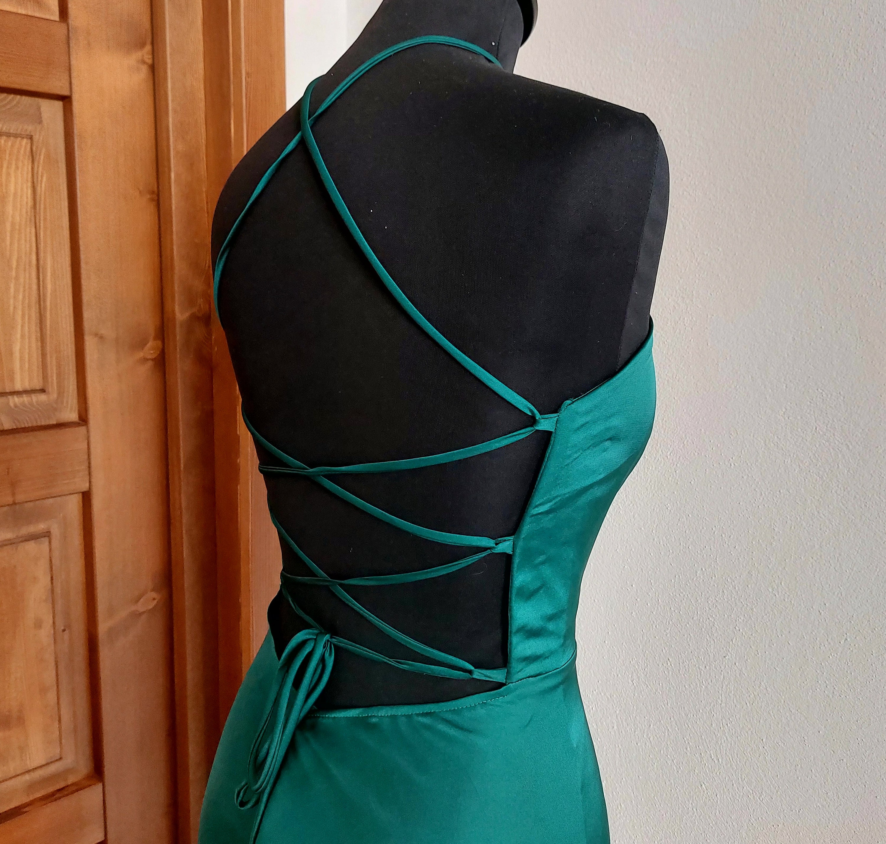 Slit Dress PDF Sewing Pattern. Long Evening Dress With Lace up Back and ...