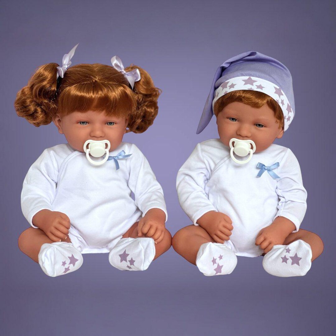 20" Reborn Twin Baby Dolls- Red Hair With Blue Eyes and Freckles ...