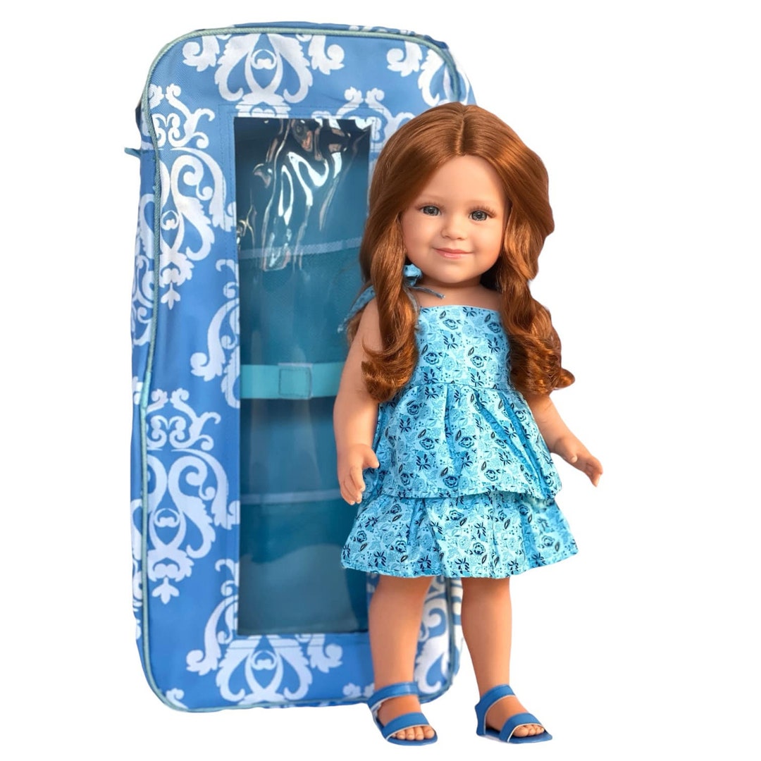 18 Inch Fashion Girl Doll- Red Hair- Blue Eyes- With Carrier- Made to ...