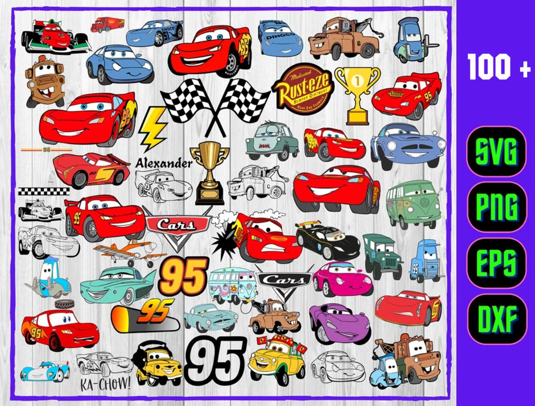 100 Files Cars SVG Bundle Cars Svg Lightning Mcqueen Svg - Etsy Australia