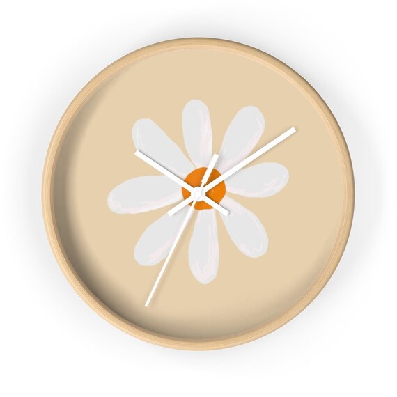 Flower Wall Clock Battery Operated Home Decor Cute Trending - Etsy