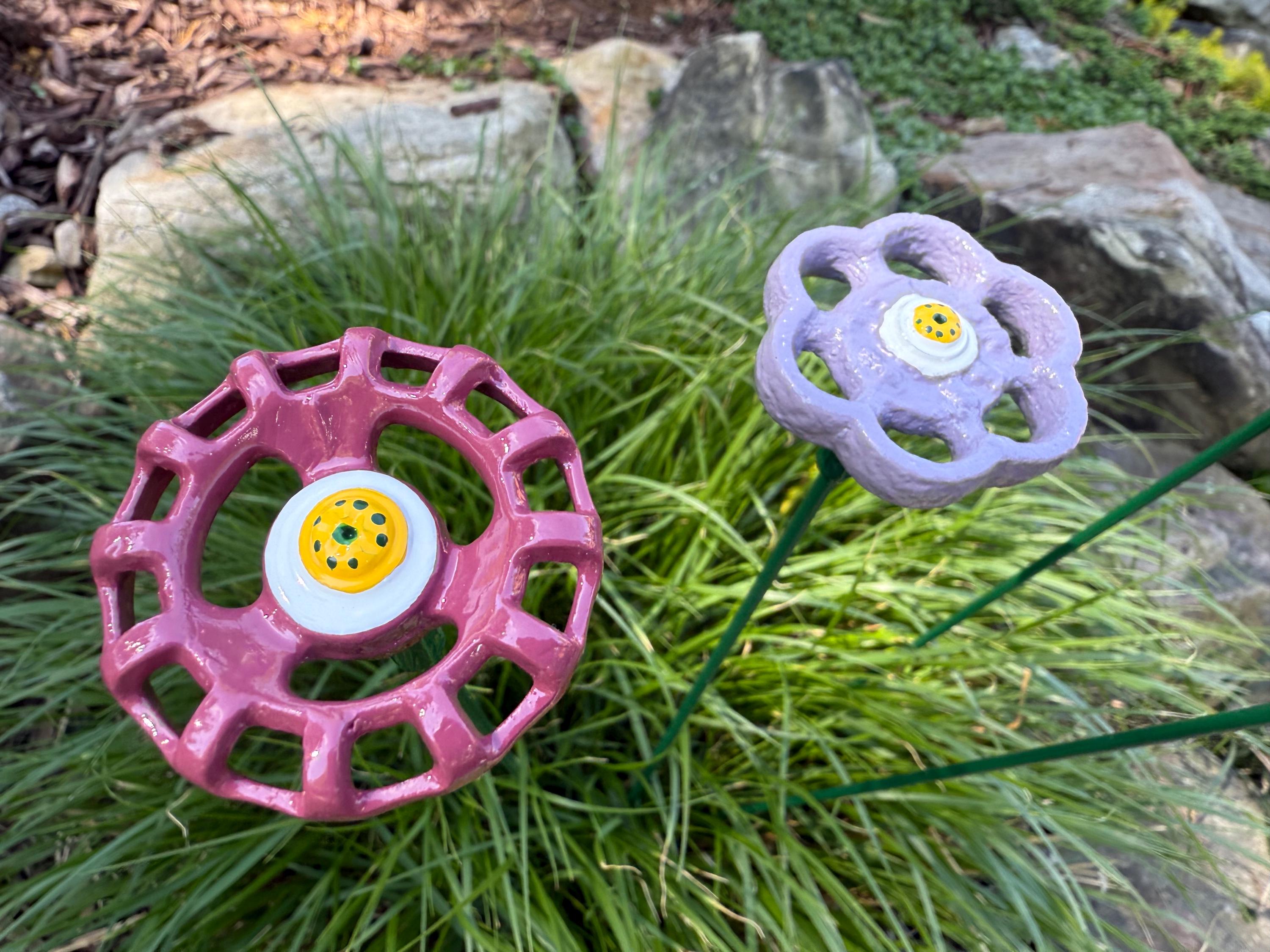 Set of 5 Pastel Mini Metal Flowers Assorted Shapes and Sizes, 12 ...