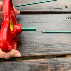 Set of 3 Red and White Large 4" Metal Double Flowers, 24" Garden Stakes ...