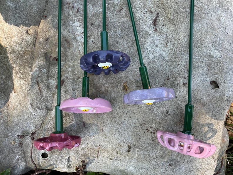 Set of 5 Pastel Mini Metal Flowers Assorted Shapes and Sizes, 12 ...