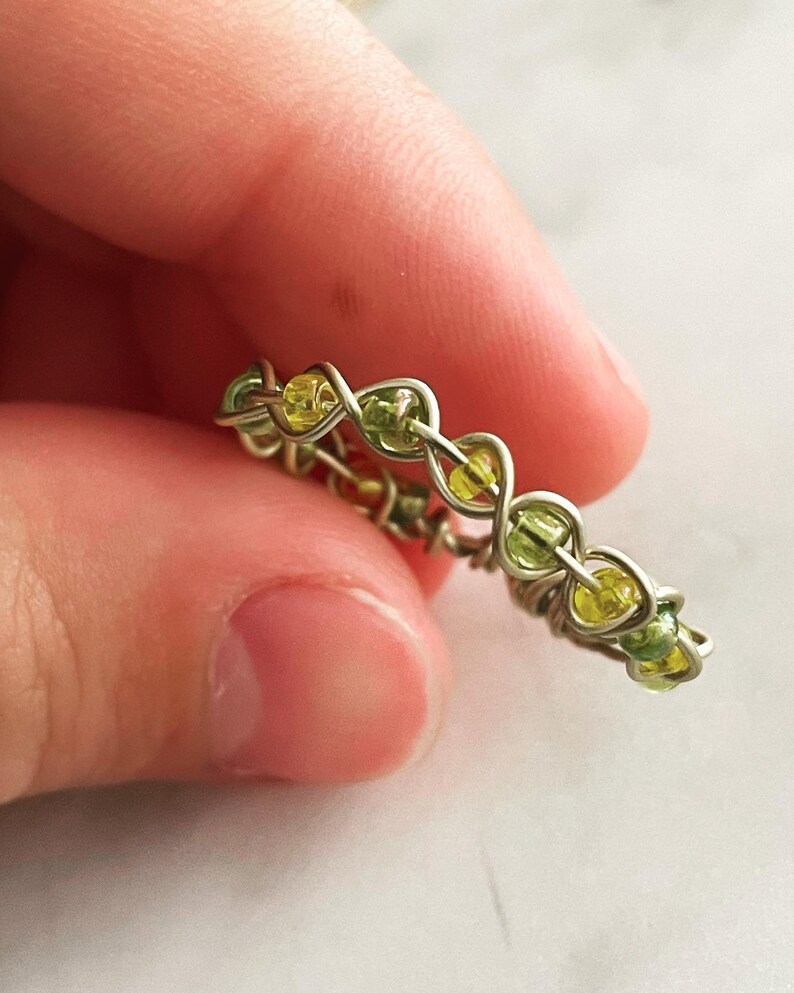 Beaded Wire Rings - Etsy