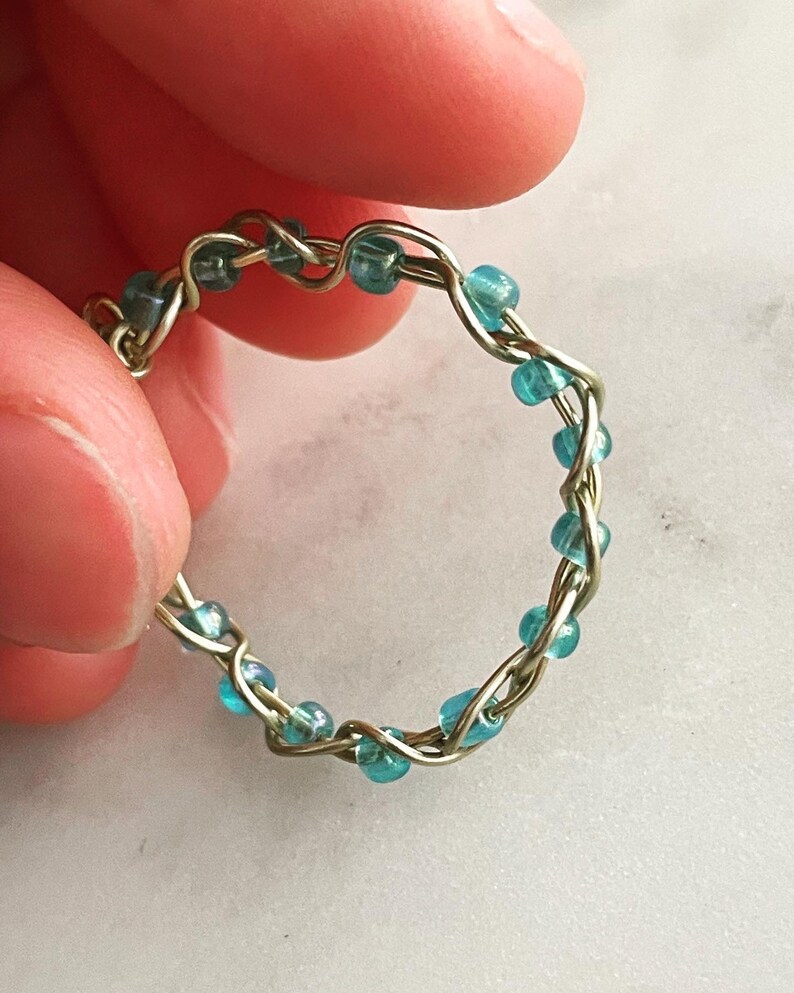 Beaded Wire Rings - Etsy