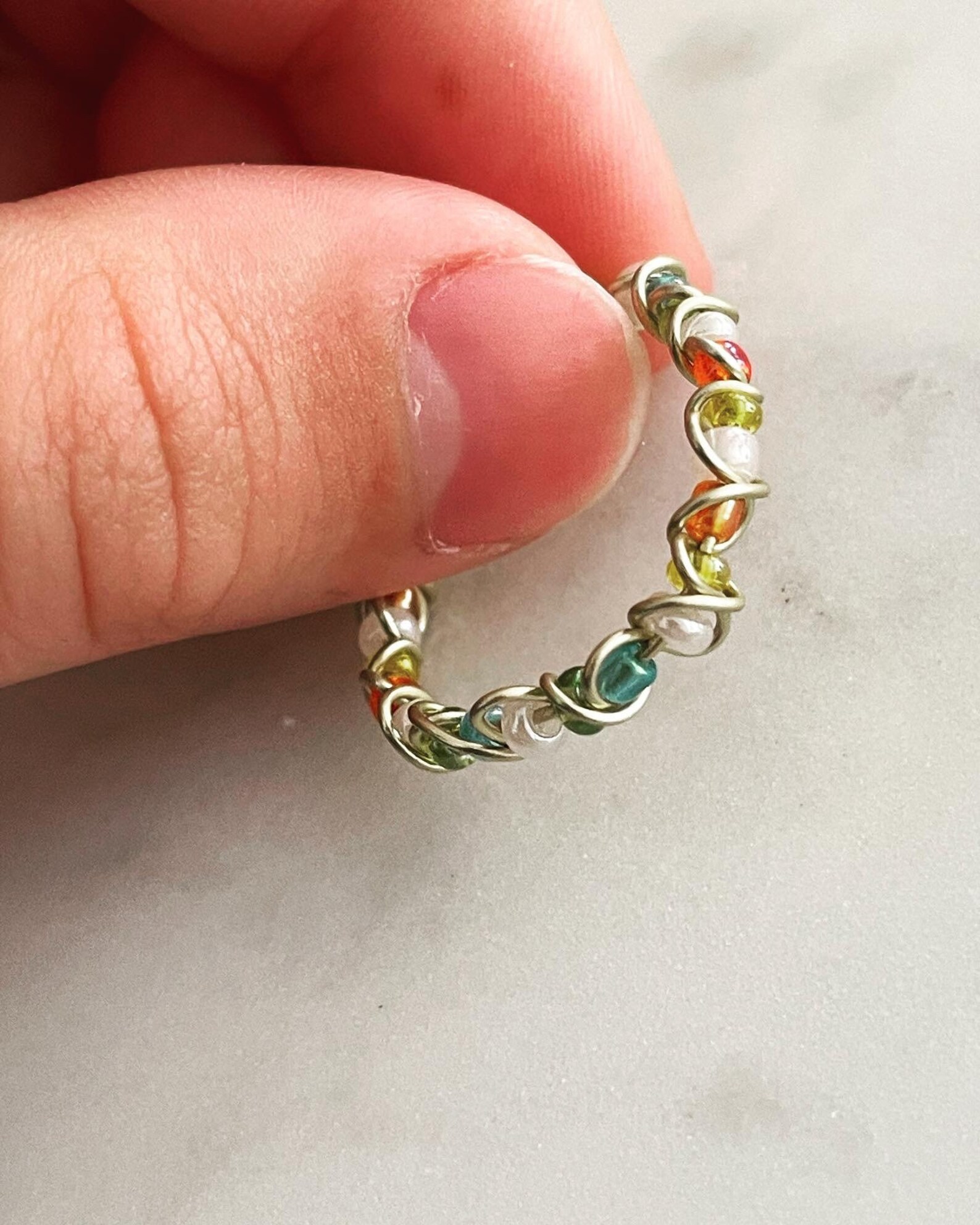 Beaded Wire Rings - Etsy