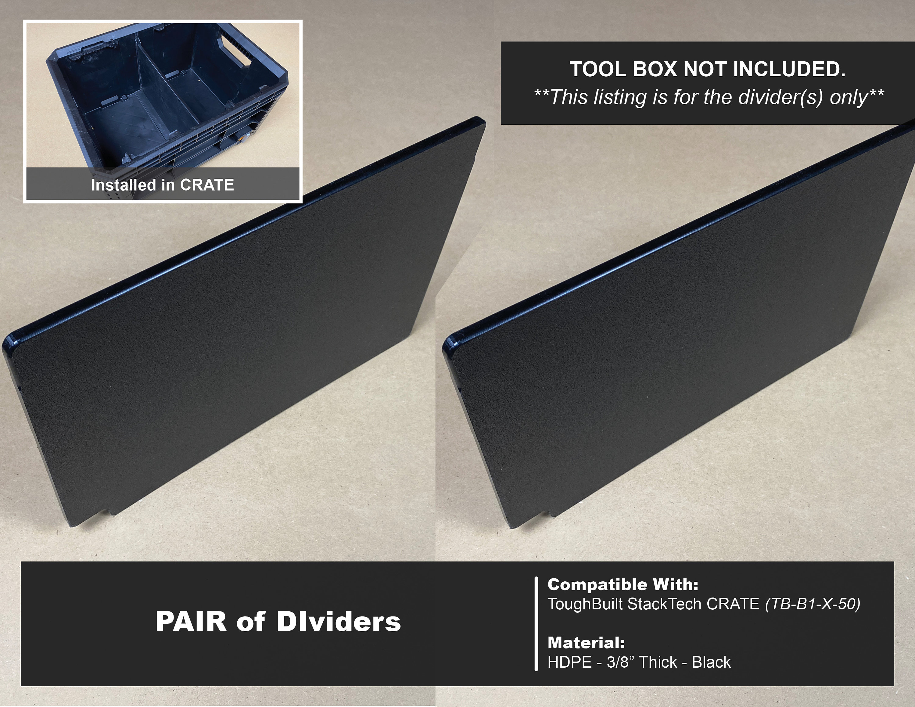 Divider for Toughbuilt Stacktech CRATE Tool Box - Tools/case NOT ...