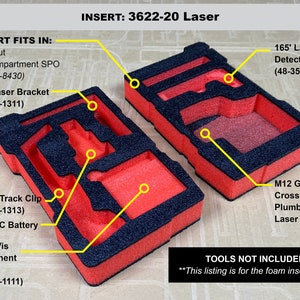 FOAM INSERT to Store M12 Laser in a Milwaukee Packout 11 Compartment ...
