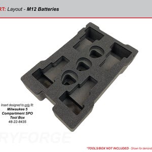FOAM INSERT to Store M12 Charger and M12 Batteries in a Milwaukee ...