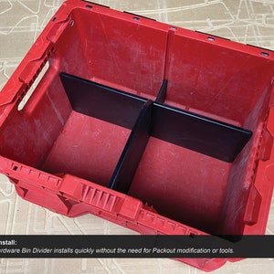 Hardware Bin Divider for Milwaukee Packout Crate - Tools/case NOT ...