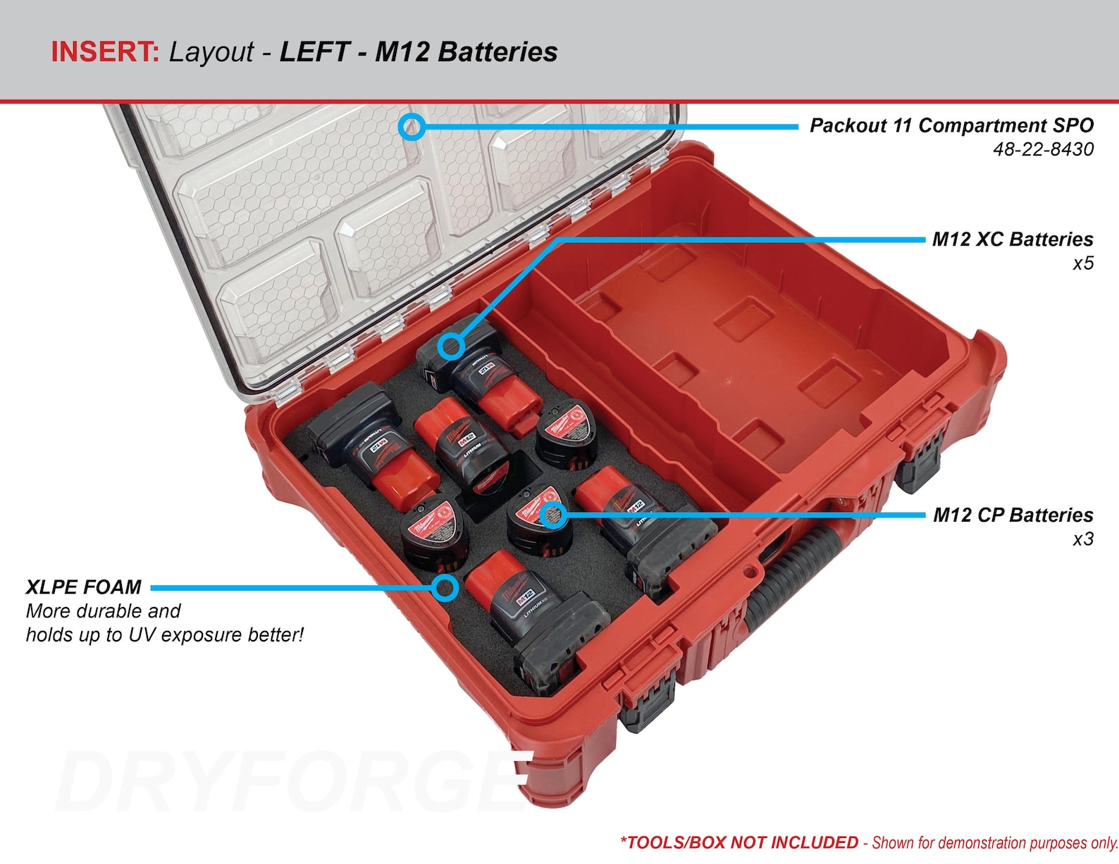 FOAM INSERT to Store M12 Charger and Batteries in a Milwaukee Packout ...