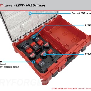 FOAM INSERT to Store M12 Charger and Batteries in a Milwaukee Packout ...