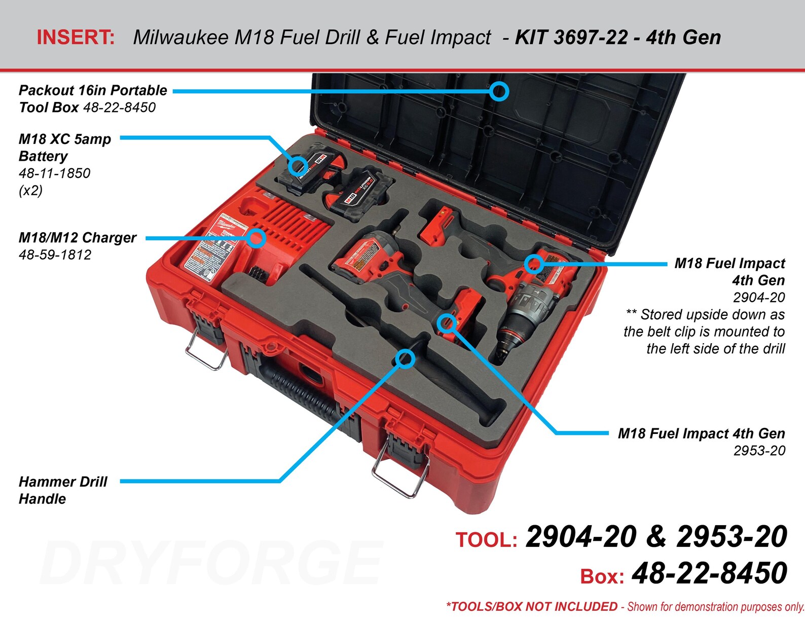FOAM INSERT to Store M18 Fuel Hammer Drill Impact Kit in a Milwaukee ...