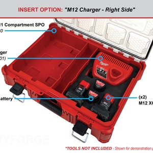 FOAM INSERT to Store M12 Charger and Batteries in a Milwaukee Packout ...