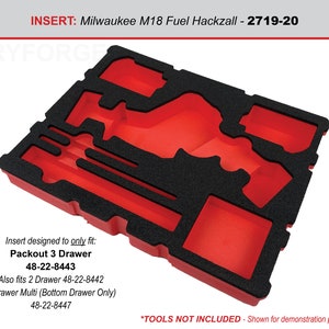 FOAM INSERT to Store M18 Fuel Hackzall 2719-20 in a Milwaukee Packout 2 ...