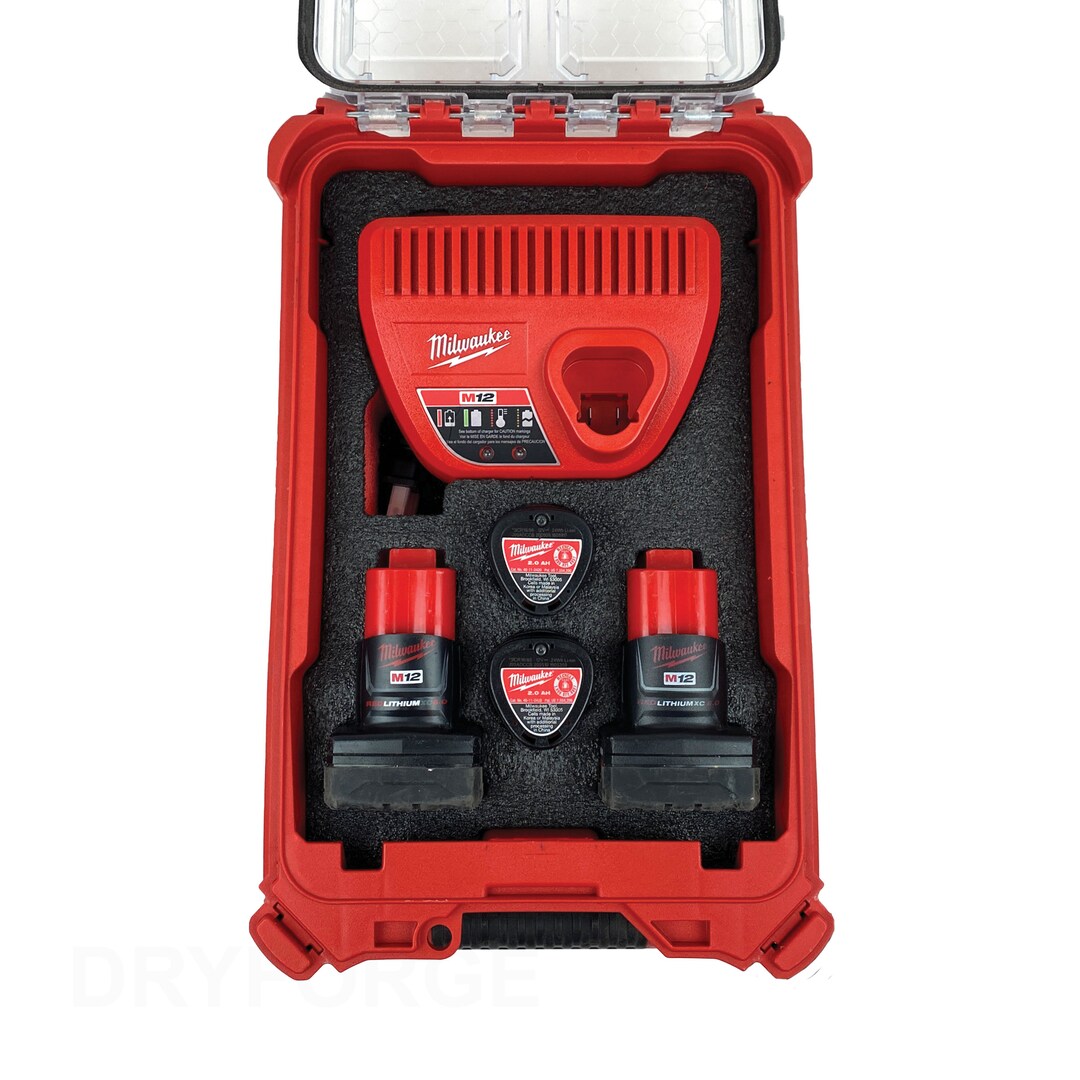 FOAM INSERT to Store M12 Charger and M12 Batteries in a Milwaukee ...