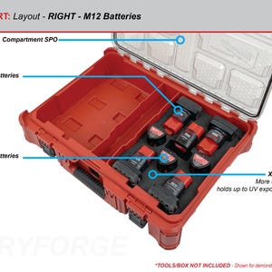 FOAM INSERT to Store M12 Charger and Batteries in a Milwaukee Packout ...