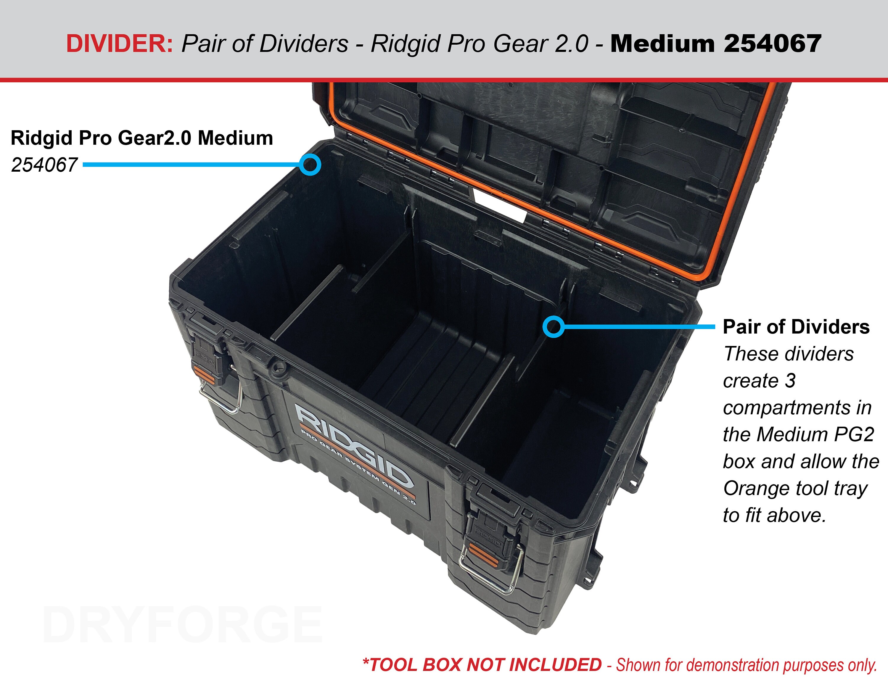 Double Dividers for Ridgid Pro Gear 2.0 Medium Tool Box - Tools/case ...