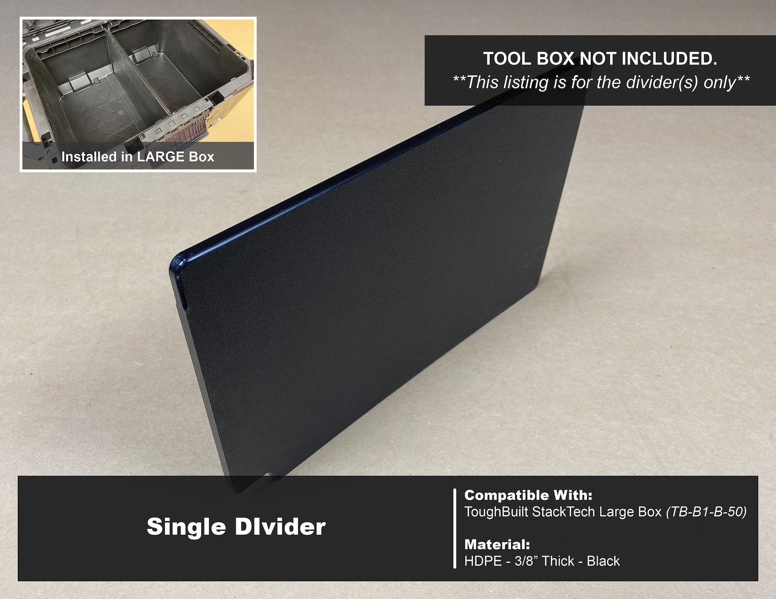 Divider for Toughbuilt Stacktech Large Tool Box - Tools/case NOT ...