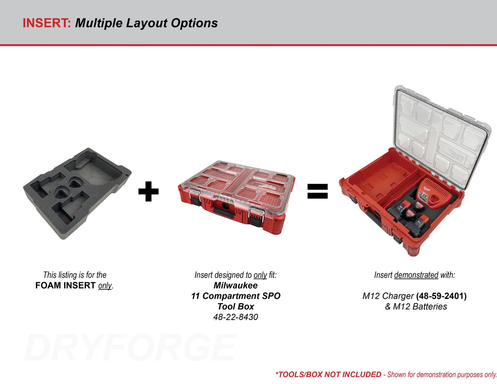 FOAM INSERT to Store M12 Charger and Batteries in a Milwaukee Packout ...