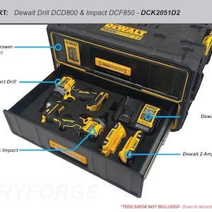 FOAM INSERT to Store Dewalt Drill DCD800 and Impact DCF850 in a Dewalt ...