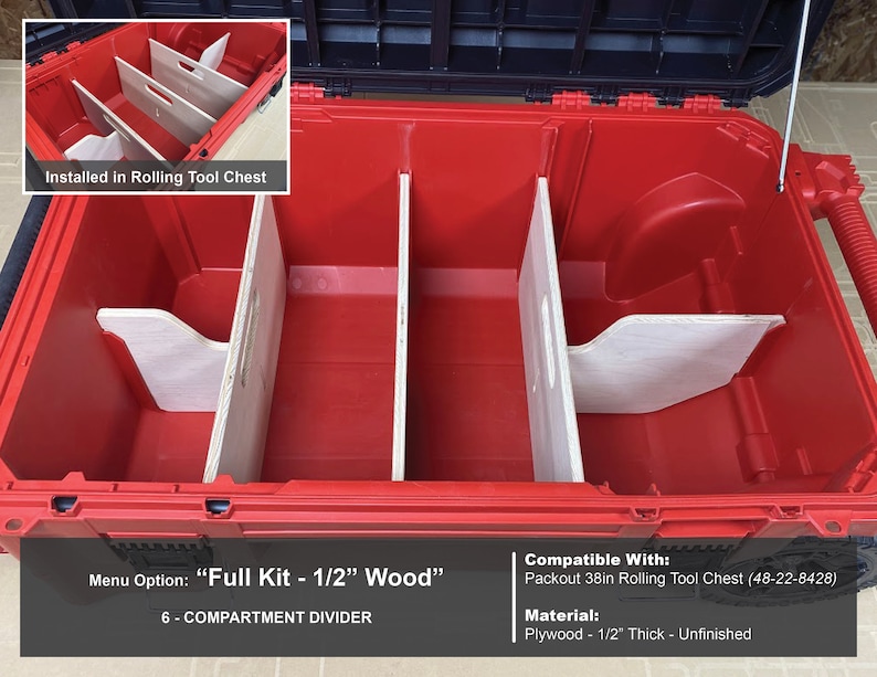Milwaukee Packout Tool Chest Dividers Milwaukee Packout Mods - Etsy