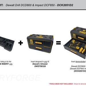 FOAM INSERT to Store Dewalt Drill DCD800 and Impact DCF850 in a Dewalt ...