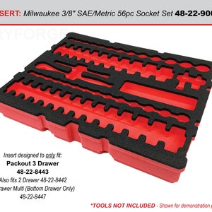 FOAM INSERT to Store Milwaukee 56pc Socket Set 48-22-9008 in a ...
