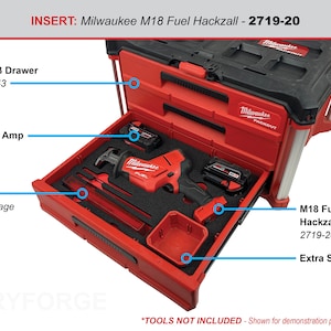 FOAM INSERT to Store M18 Fuel Hackzall 2719-20 in a Milwaukee Packout 2 ...