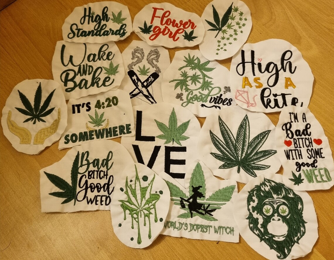 Marijuana Embroidery Design Bundle Hemp Machine Embroidery - Etsy