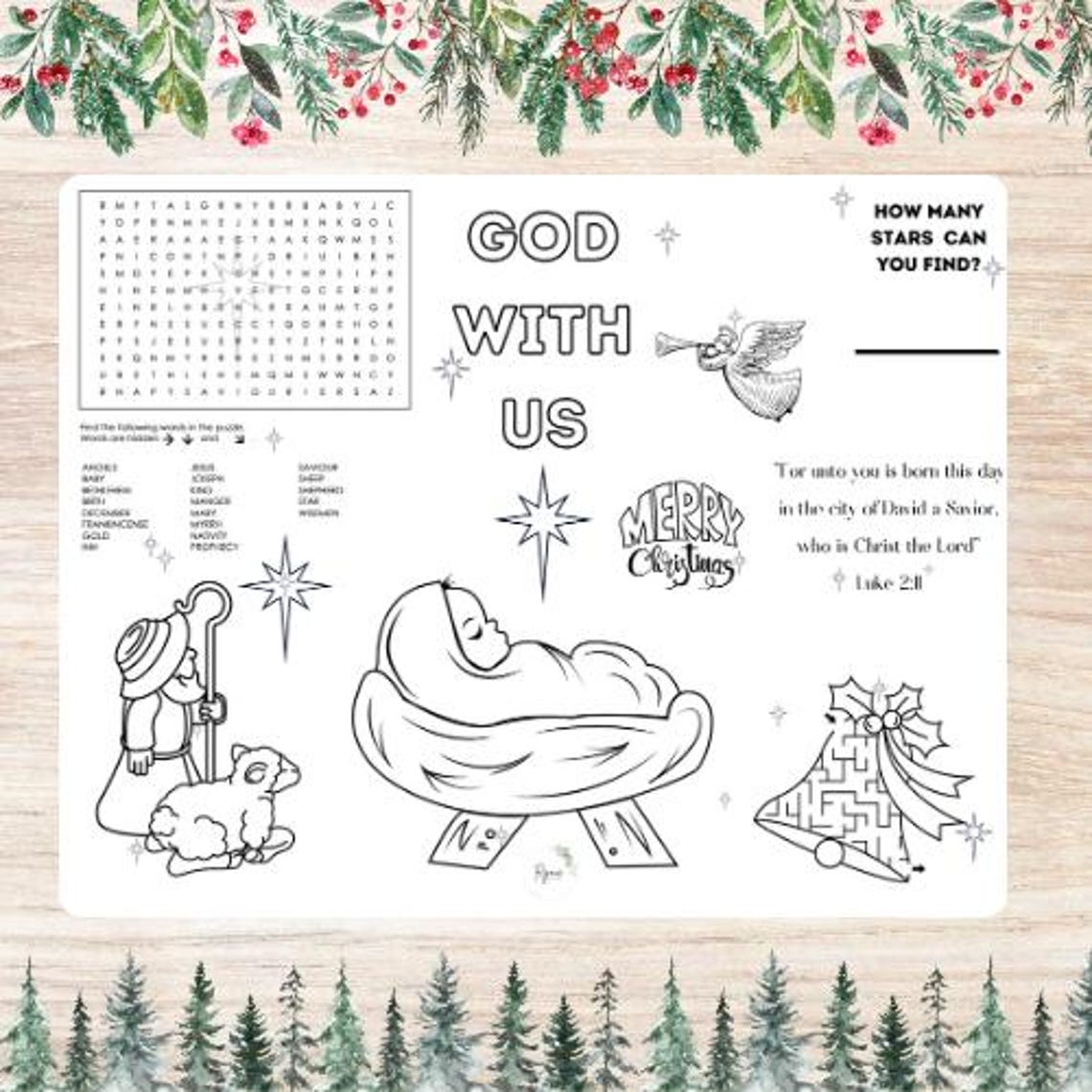 Christmas Activity Sheet Printable - Home or Church Use - Etsy