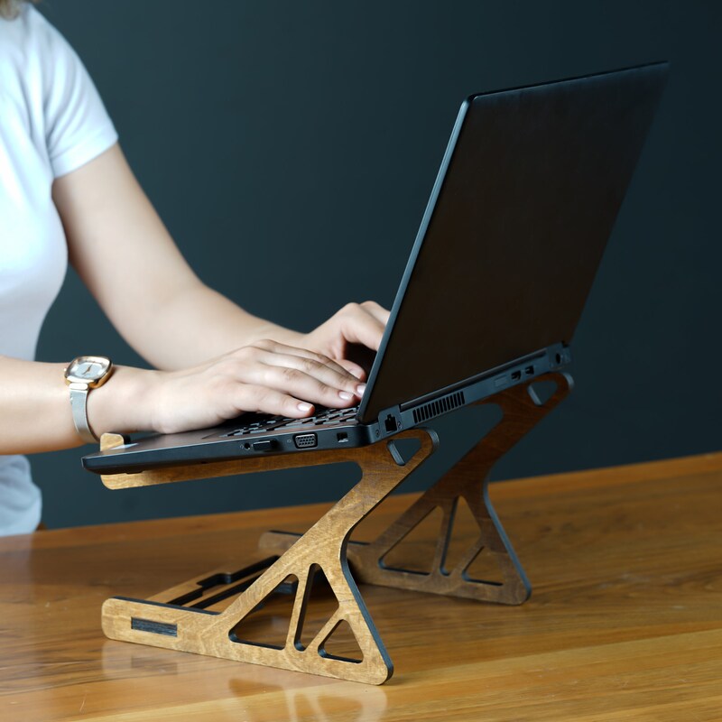 Wood MacBook Laptop Stand - Etsy