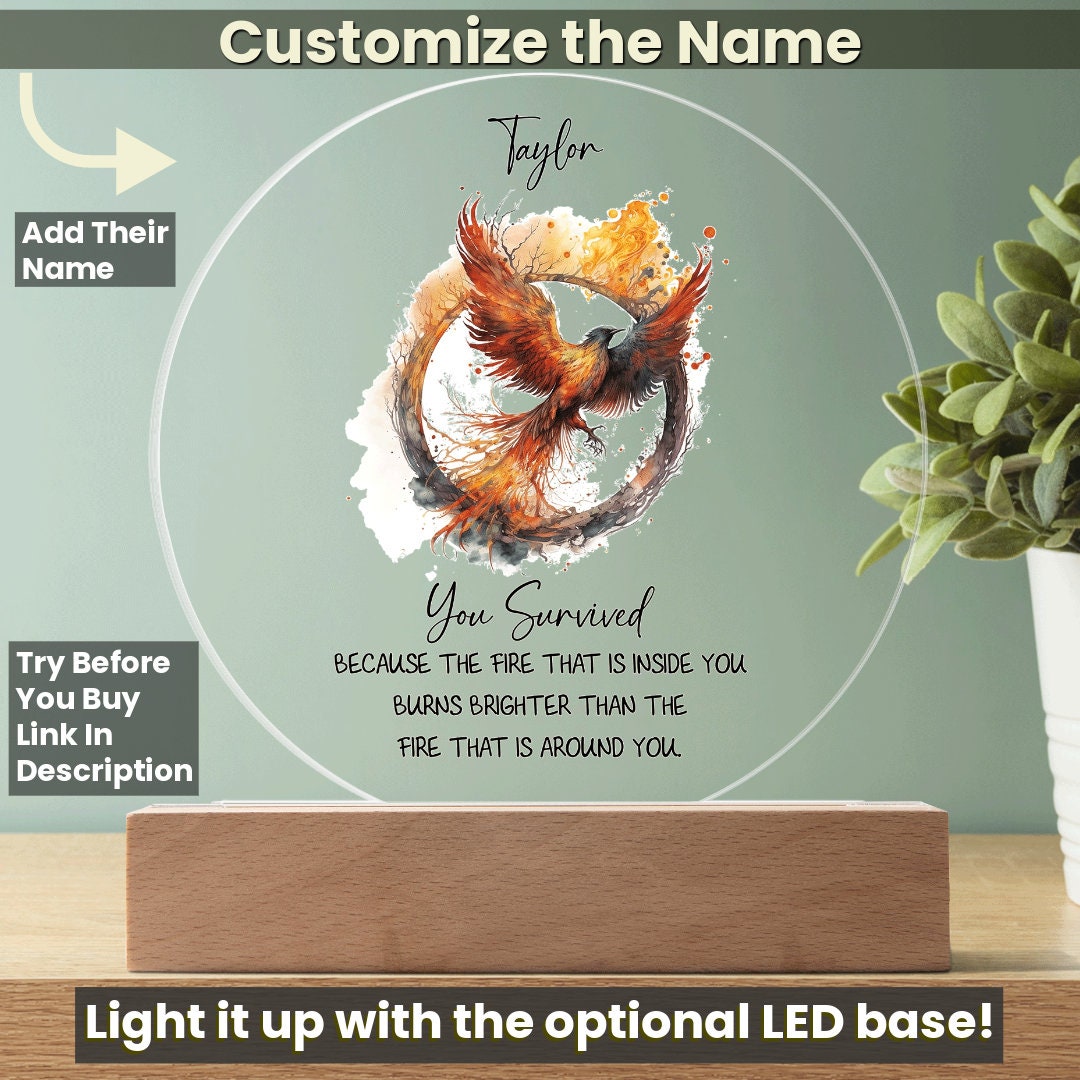 Personalized You Survived Phoenix Circle Acrylic Plaque - Etsy