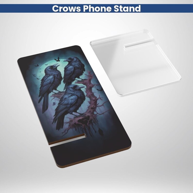 Gothic Crow Trio Phone Stand, Goblincore, Dark Academia & Grunge ...