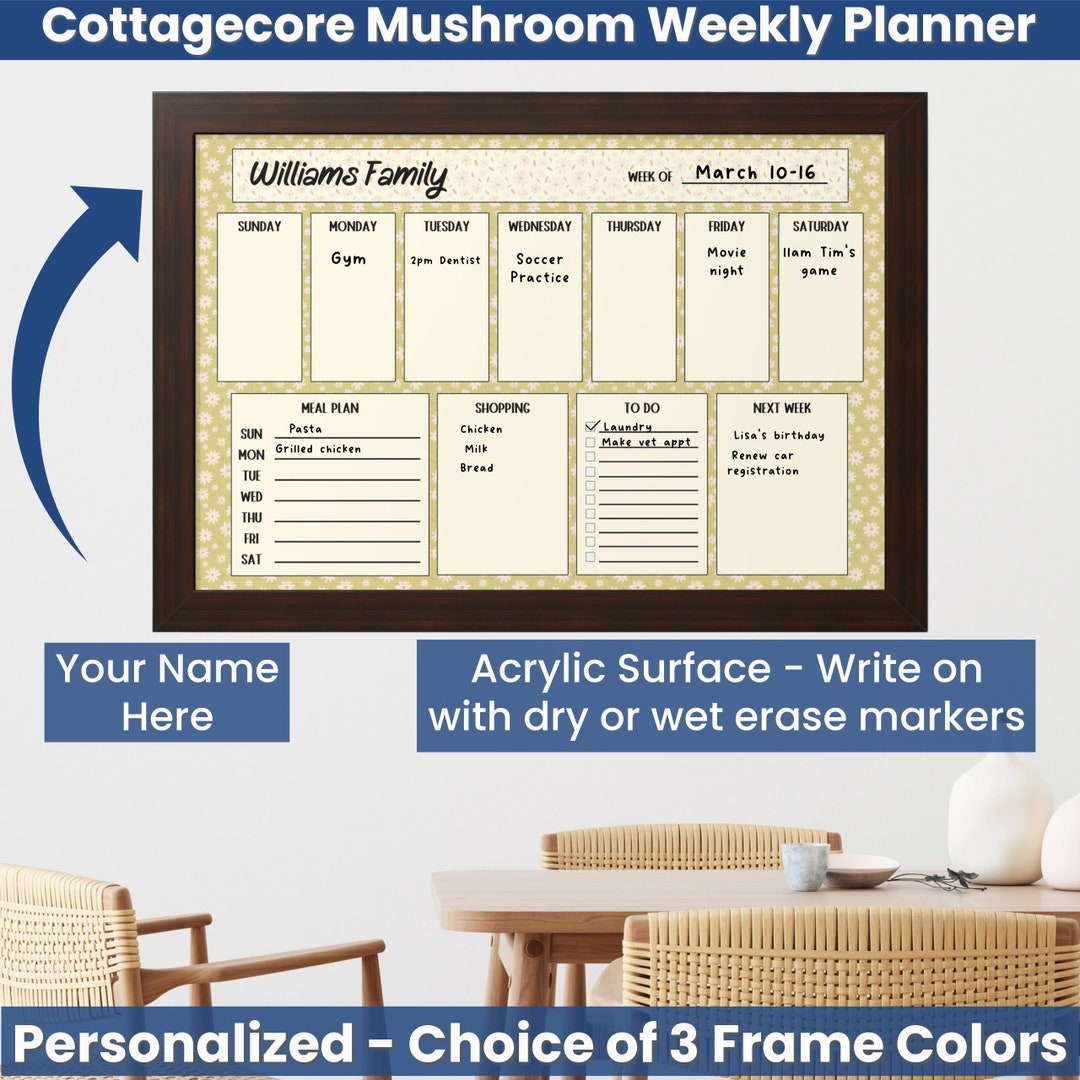 Customized Cottagecore Blossom Breeze Weekly Planner, Personalized Dry ...