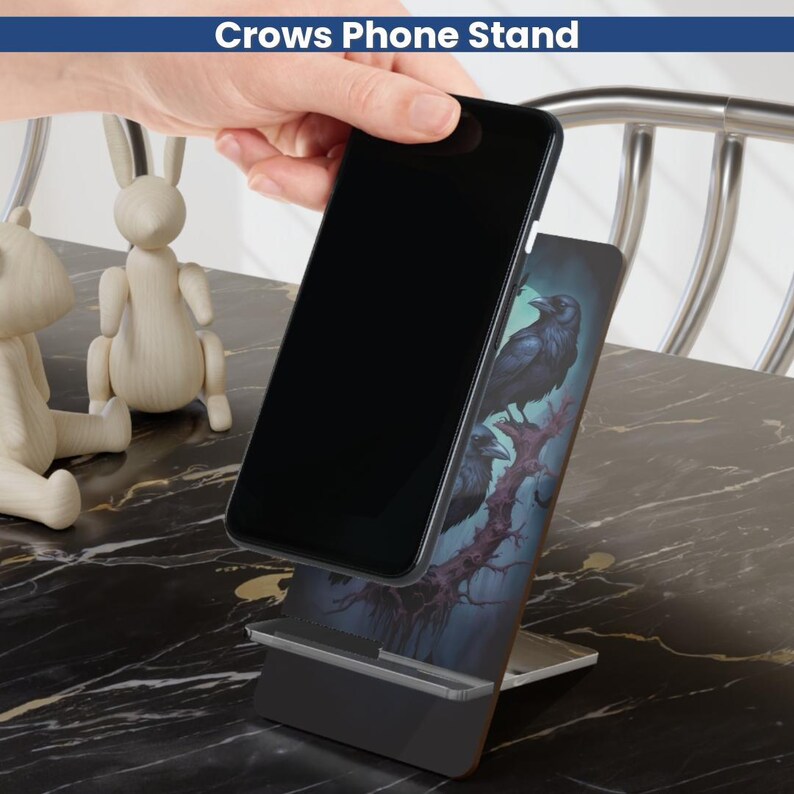 Gothic Crow Trio Phone Stand, Goblincore, Dark Academia & Grunge ...