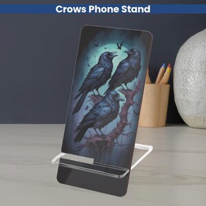 Gothic Crow Trio Phone Stand, Goblincore, Dark Academia & Grunge ...