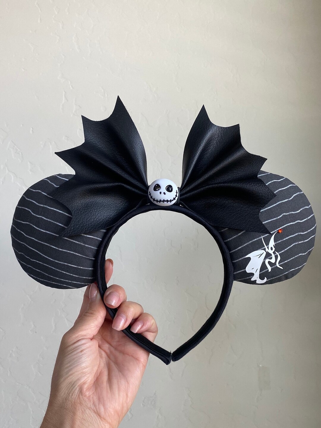 Jack Skellington Minnie Mouse Ears | Pumpkin King Mouse Ears | Zero ...