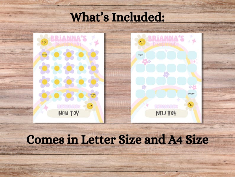 Customizable Daisy Reward Chart Template / Kids Achievement Digital ...