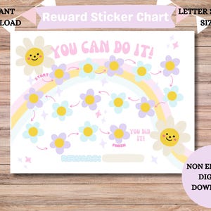 Daisy Reward Sticker Chart/printable Task Chart for Children/daisy Kids ...