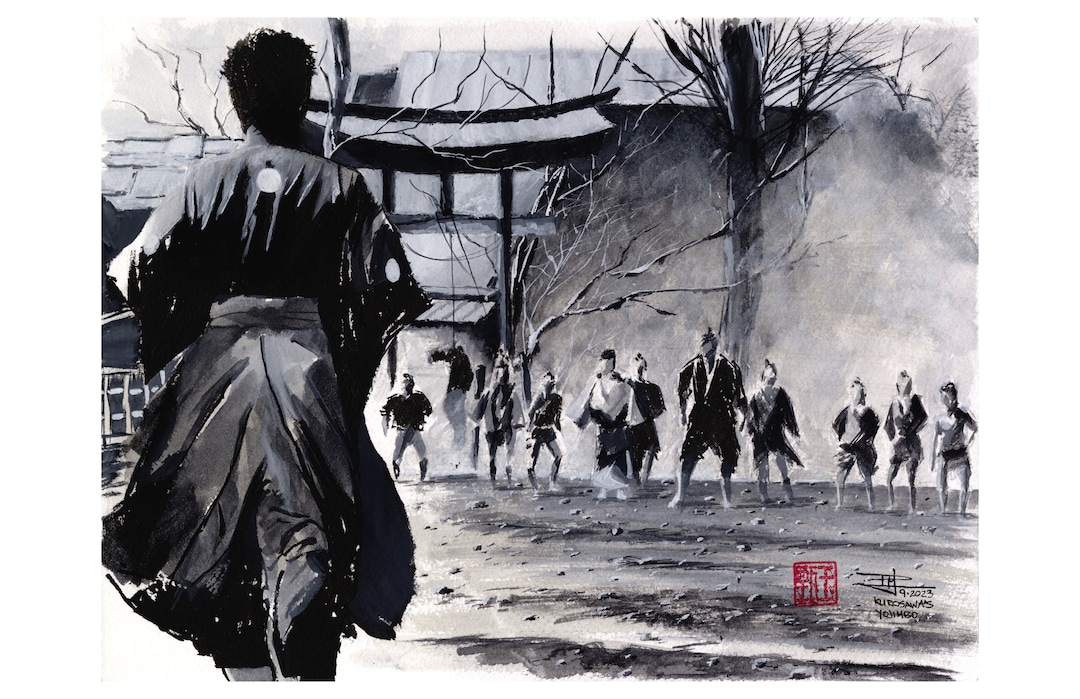 Yojimbo (akira Kurosawa Film Study) - Ink and Gouache - Artist Print - Etsy