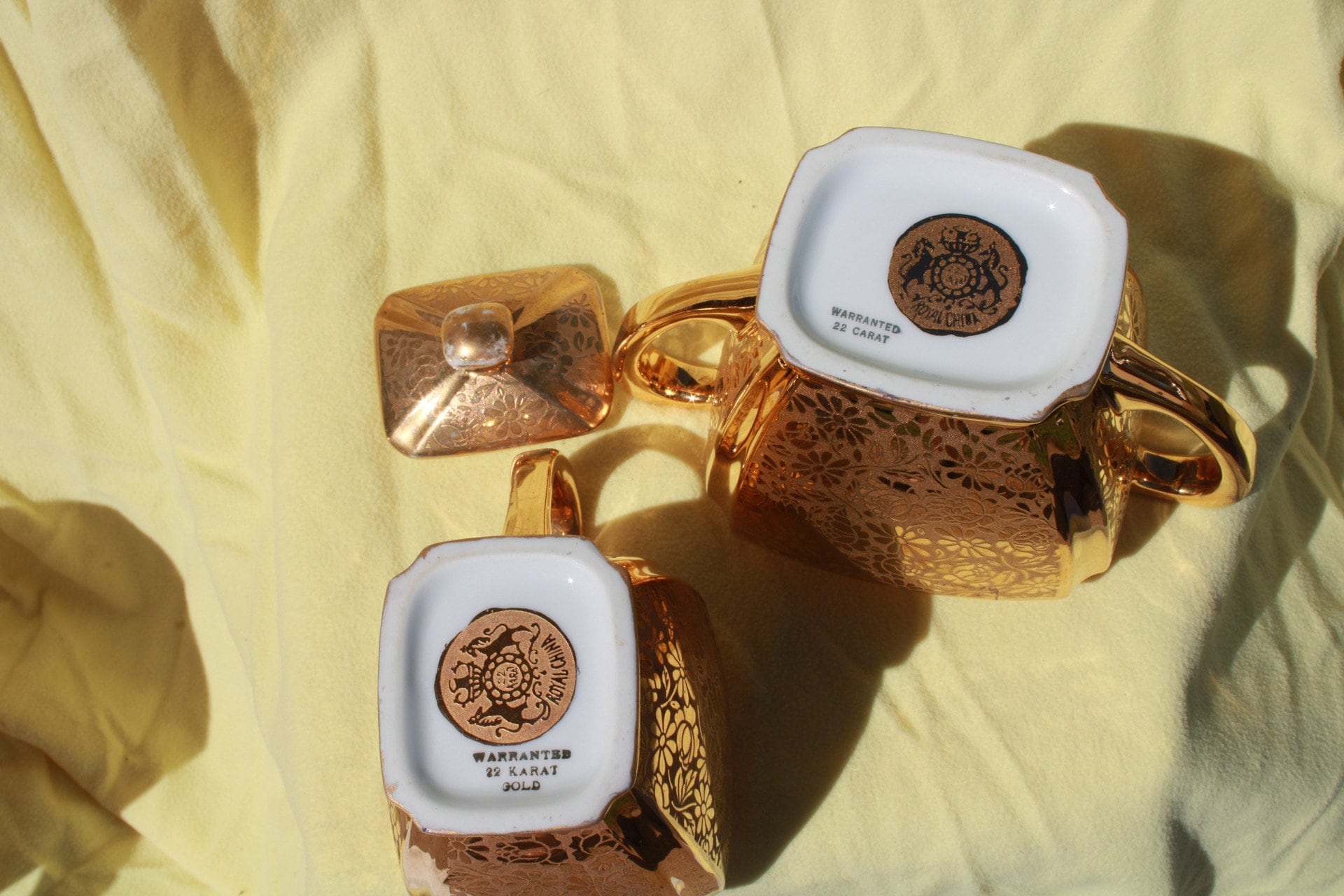 Vintage Gold Plated, Warranted 22k Gold Royal China, Tea Pot With Cream ...