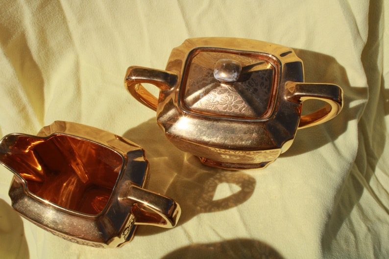 Vintage Gold Plated, Warranted 22k Gold Royal China, Tea Pot With Cream ...