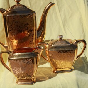 Vintage Gold Plated, Warranted 22k Gold Royal China, Tea Pot With Cream ...