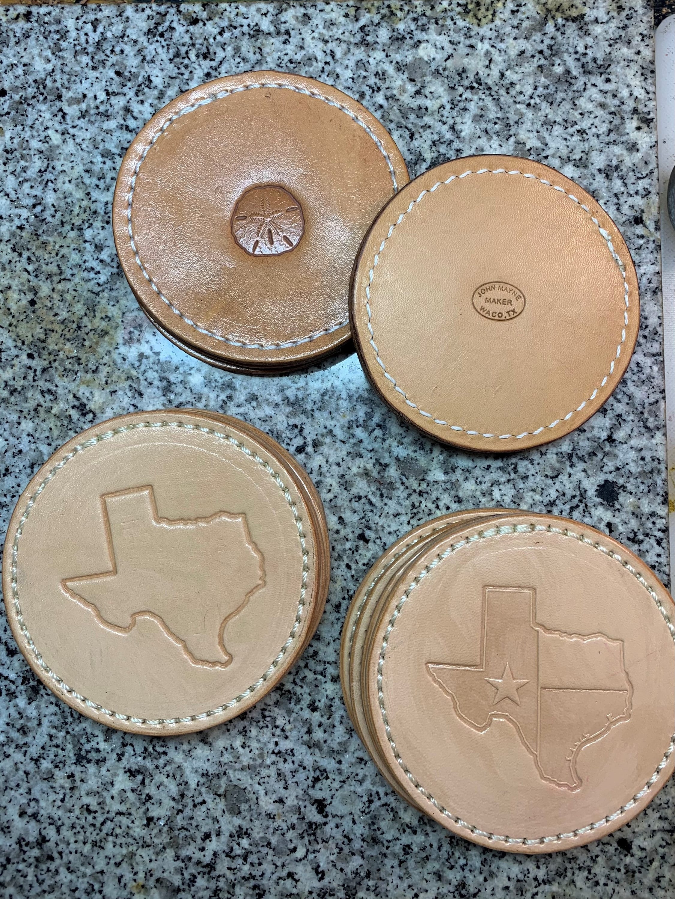 Leather Coasters, Set of 4 | Den | Out Door Kitchen | Bar | Patio ...